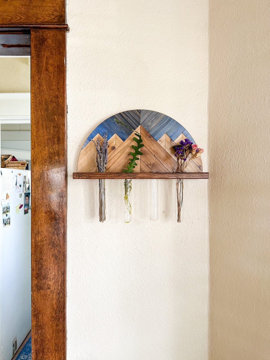 Floating Wood Mosaic Shelves – Roaming Roots